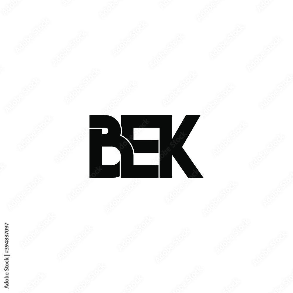 bek letter original monogram logo design Stock Vector | Adobe Stock
