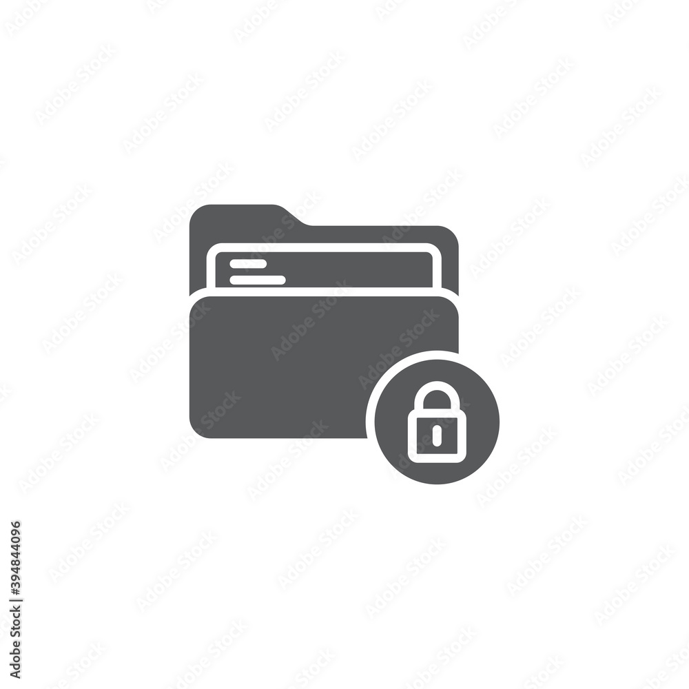 File folder security icon, color, line, outline vector sign, linear ...