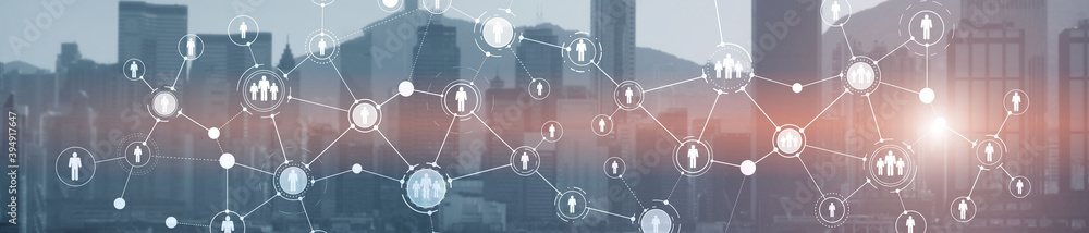 Human resource planning or business organisation on a virtual dashboard ...