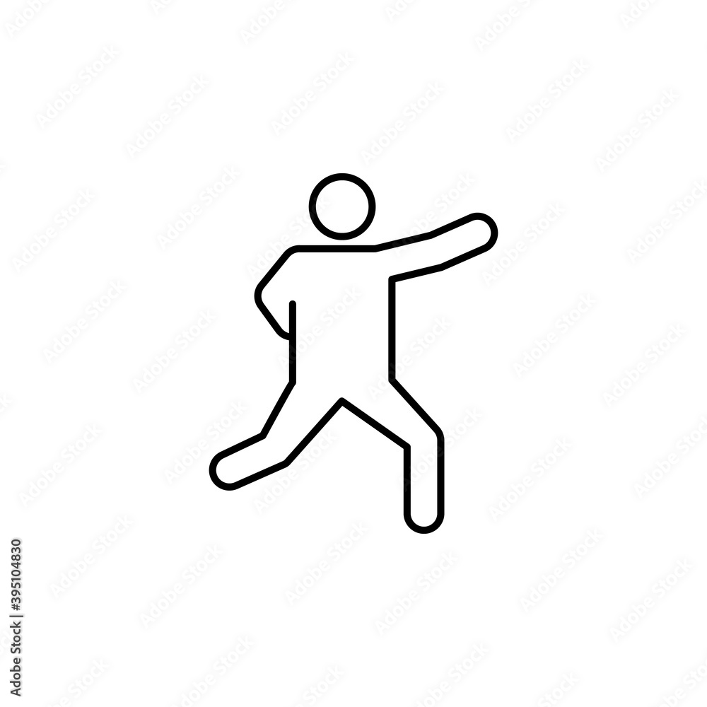ushiro geri keage, karate line icon. Signs and symbols can be used for ...