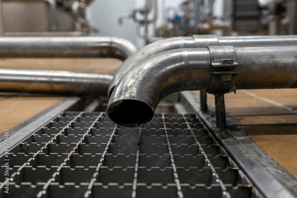 Drain pipe and drain water from stainless steel used in the food ...