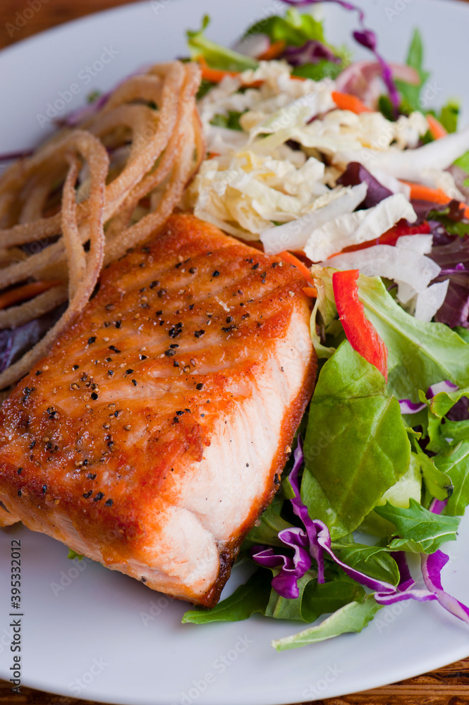 Photo Stock Salmon Steak. Grade A grass fed angus beef steaks ...