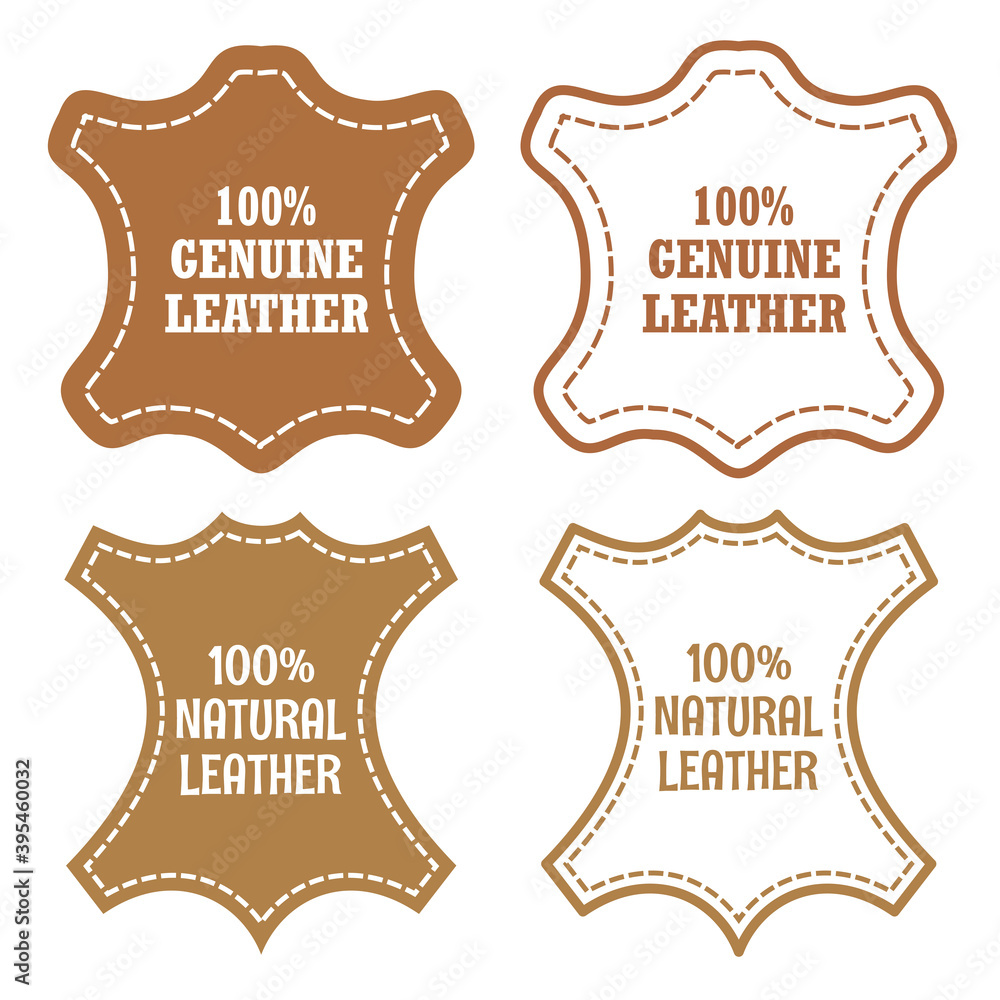 Genuine leather vector two signs Stock Vector | Adobe Stock