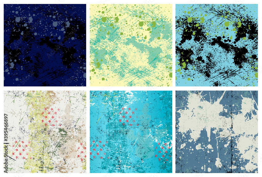collection of six abstract grunge texture backgrounds in dynamic ...