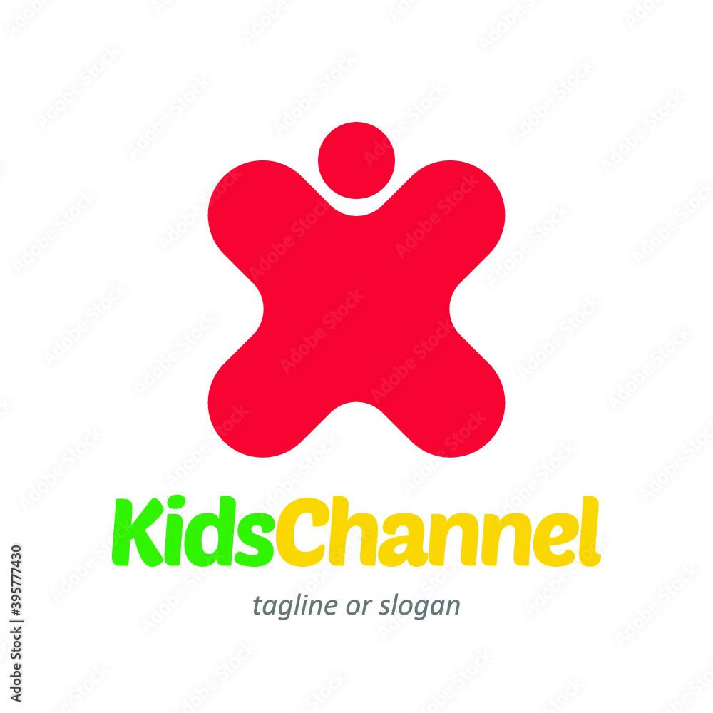 Kids Channel logo icon design template Stock Vector | Adobe Stock
