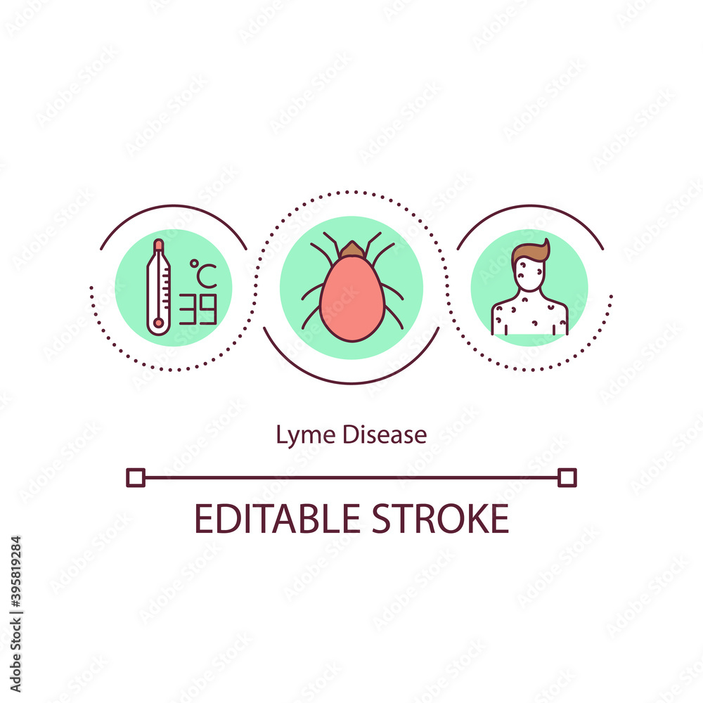 Lyme disease concept icon. Infectious disease caused by bacterium ...