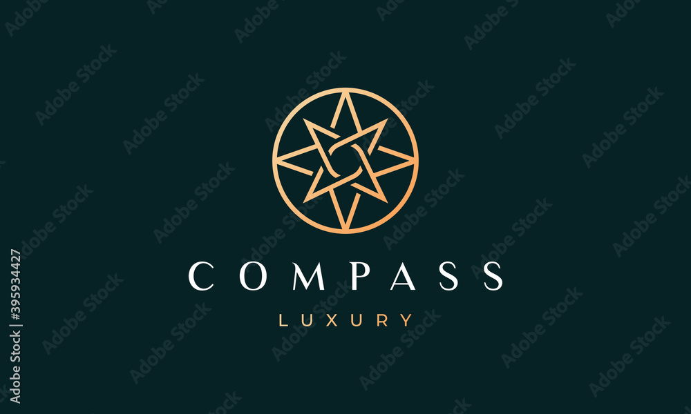 simple compass logo concept with modern and luxury style Stock Vector ...