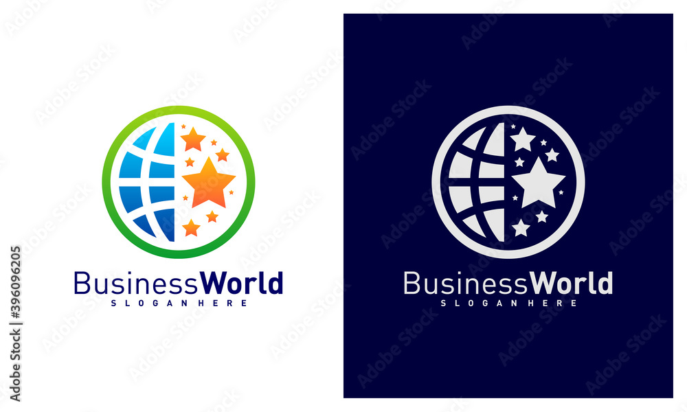 World Star logo vector template, Creative world logo design concepts ...