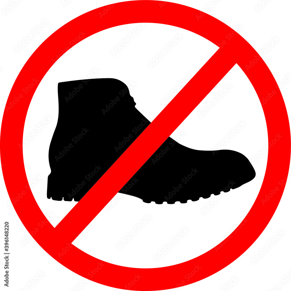 Please take off your outdoor shoes or do not enter with boots vector ...