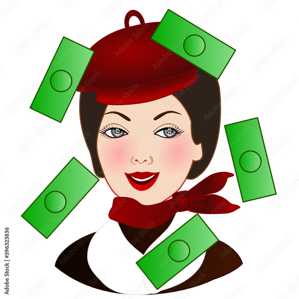 emoji with women that is taking a money shower with dollar signs in his ...