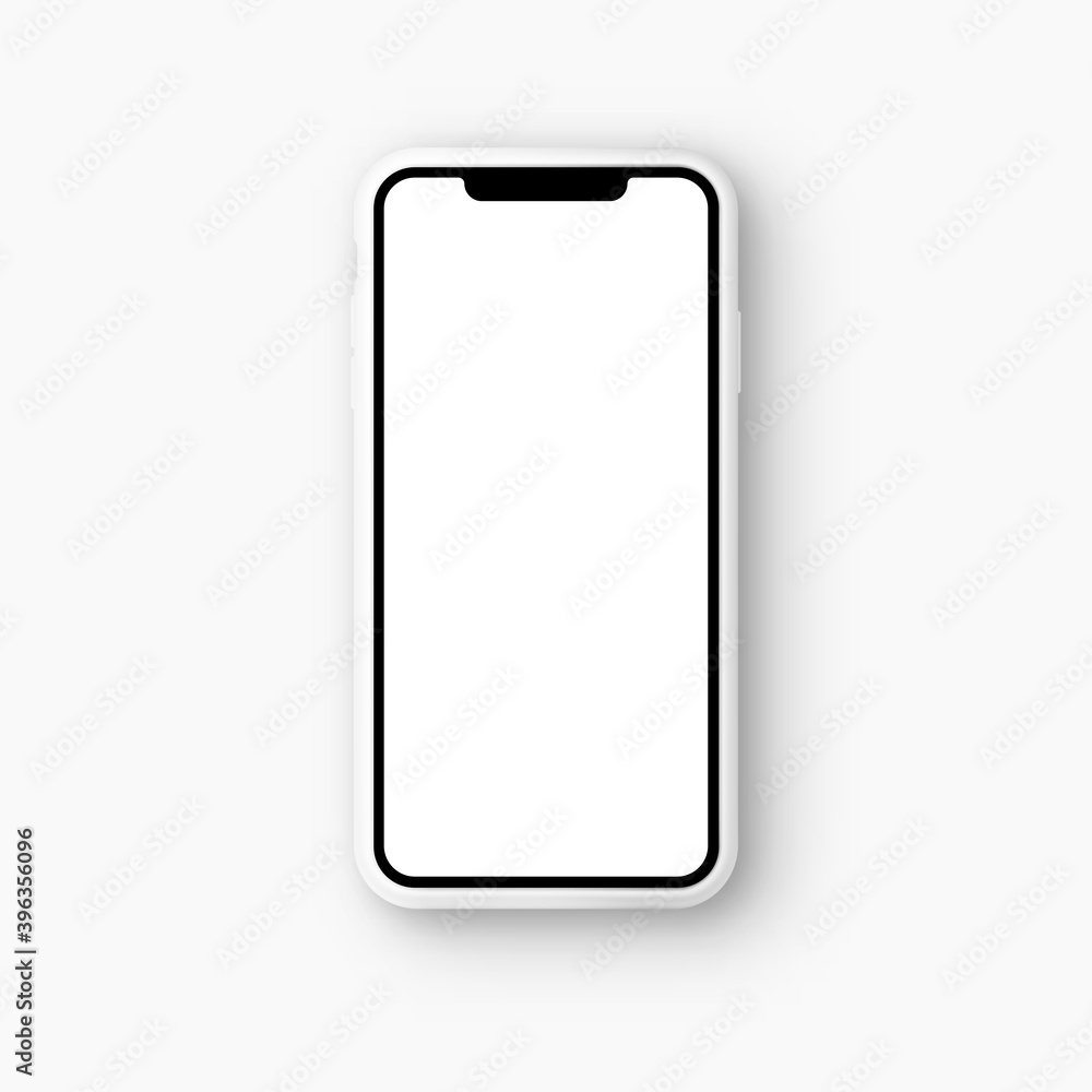 Vector mobile device.White smartphone mockup. Cellphone frame with ...