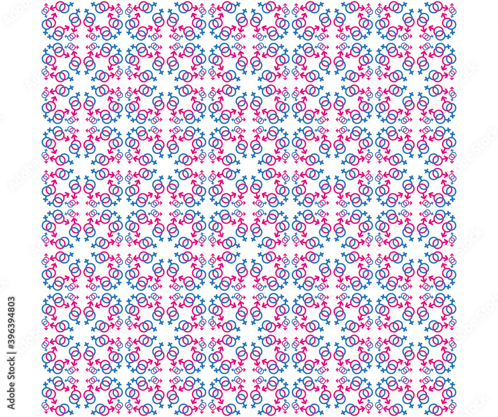 Pattern with male and female symbols. Venus and Mars signs seamless ...