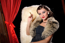 Pin-up, Woman, Smokes, Mouthpiece Free Stock Photo - Public Domain Pictures