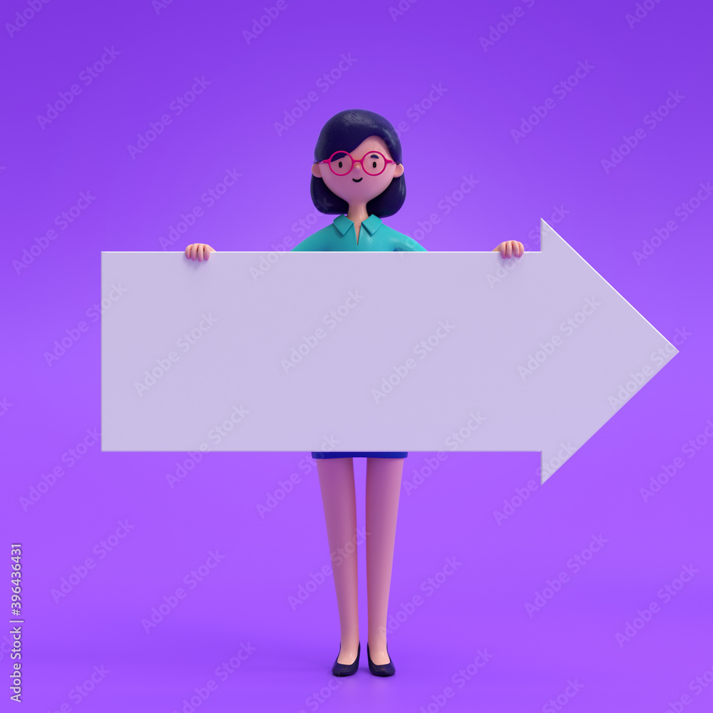 Cartoon characters holding an empty white placard for insert a concept ...