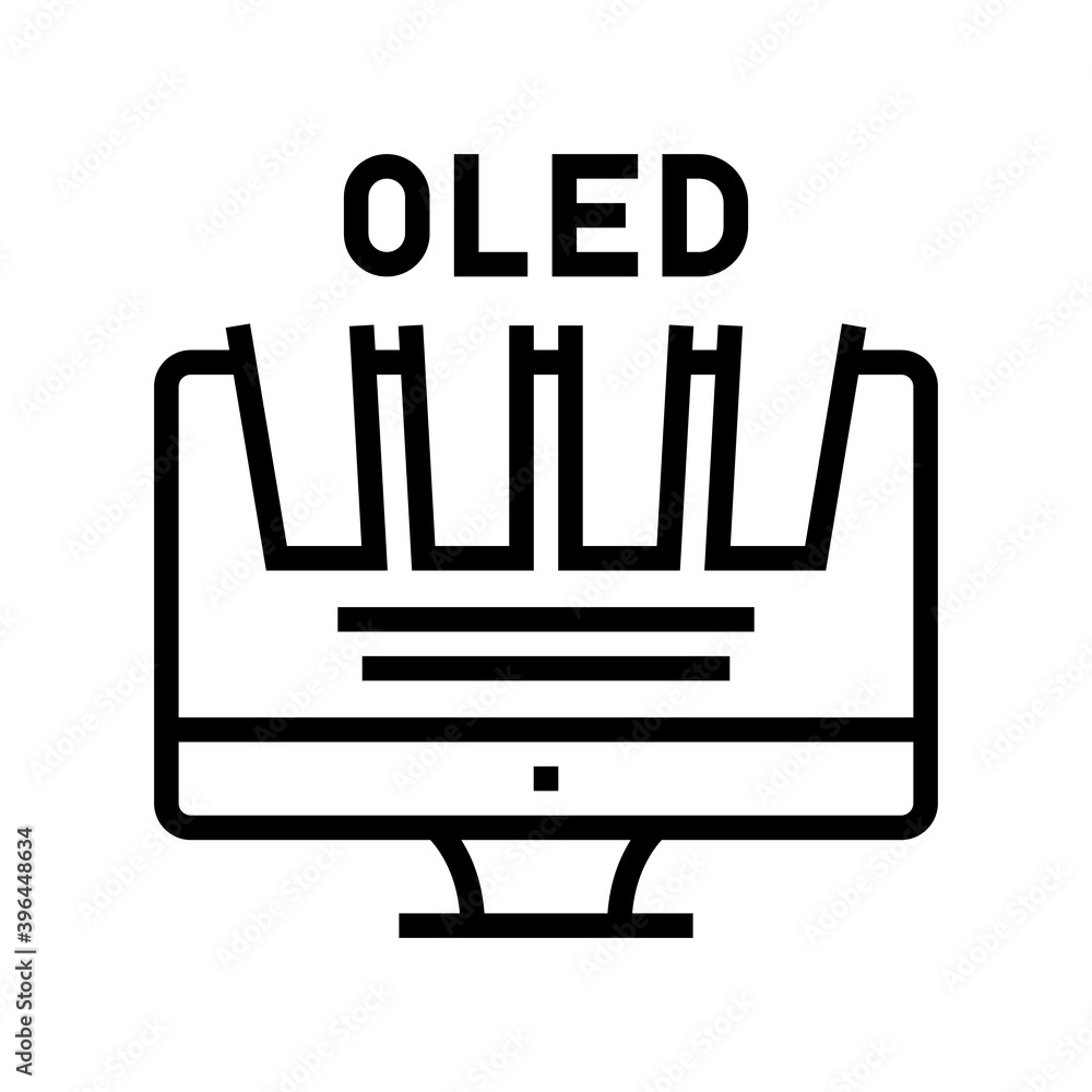 oled computer monitor line icon vector. oled computer monitor sign ...
