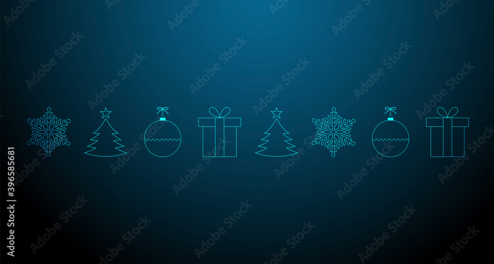 sfondo, icone, natale, cartolina, Stock Vector | Adobe Stock