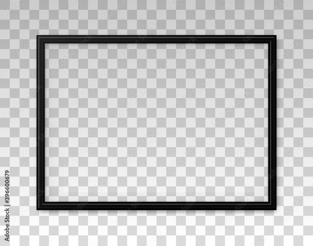 3D frame. Black frame isolated on background. Realistic modern border ...
