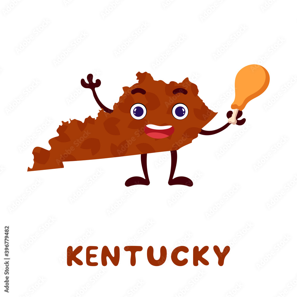 Vector de Stock Cute cartoon Kentucky state character clipart ...