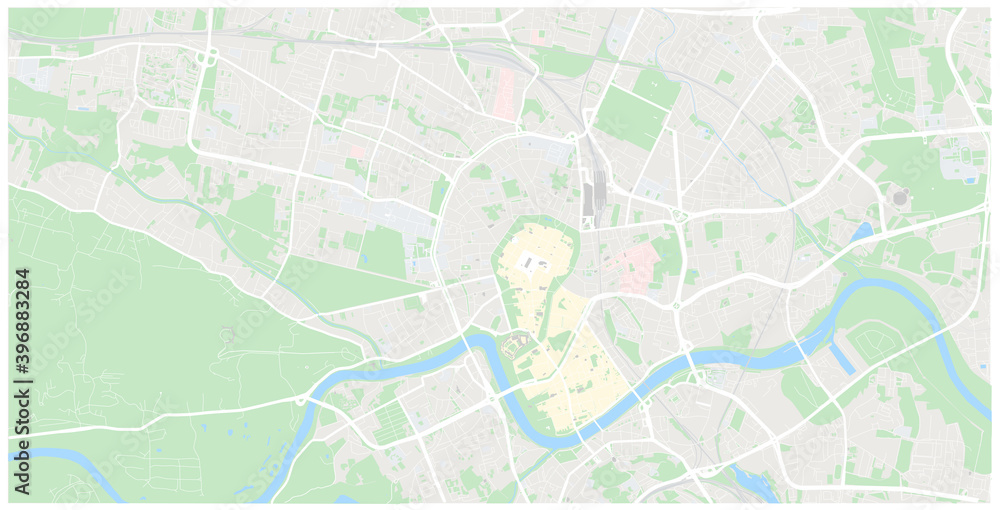 Krakow mapa Cracow Poland vector map Old town plan Stock-vektor | Adobe ...