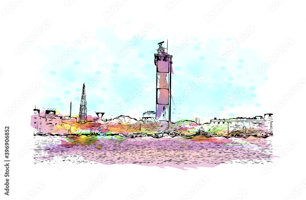 Building view with landmark of Chennai is the capital of the Indian ...