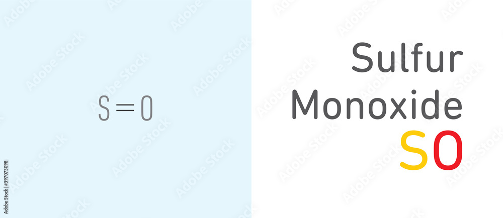 Sulfur Monoxide (SO) gas molecule.Stick model. Structural Chemical ...
