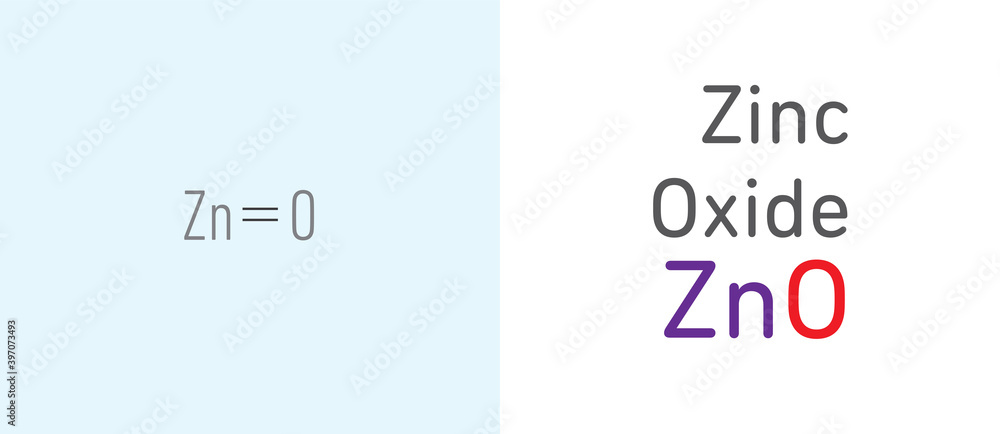 Zinc Oxide (ZnO) gas molecule.Stick model. Structural Chemical Formula ...
