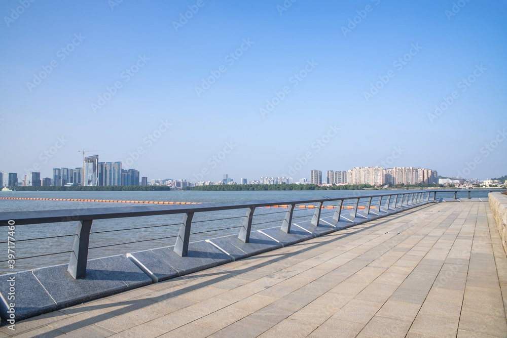Coastal scenery of Lingshan Island, Nansha Pearl Bay, Guangzhou, China ...