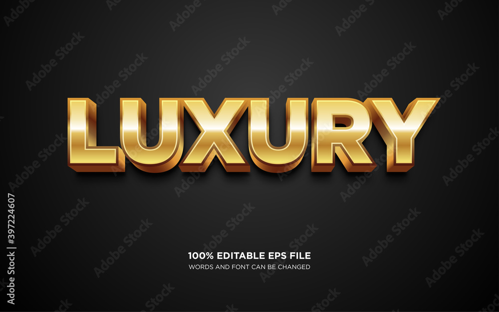 Luxury gold text style effect Stock Vector | Adobe Stock