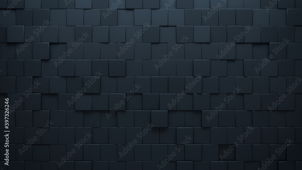 Futuristic, High Tech, dark background, with an offset square block ...