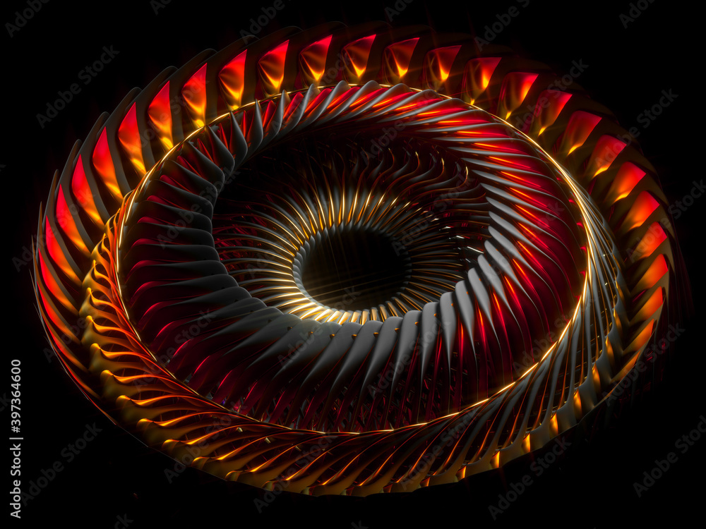 3d render of abstract art with part surreal 3d machinery industrial ...