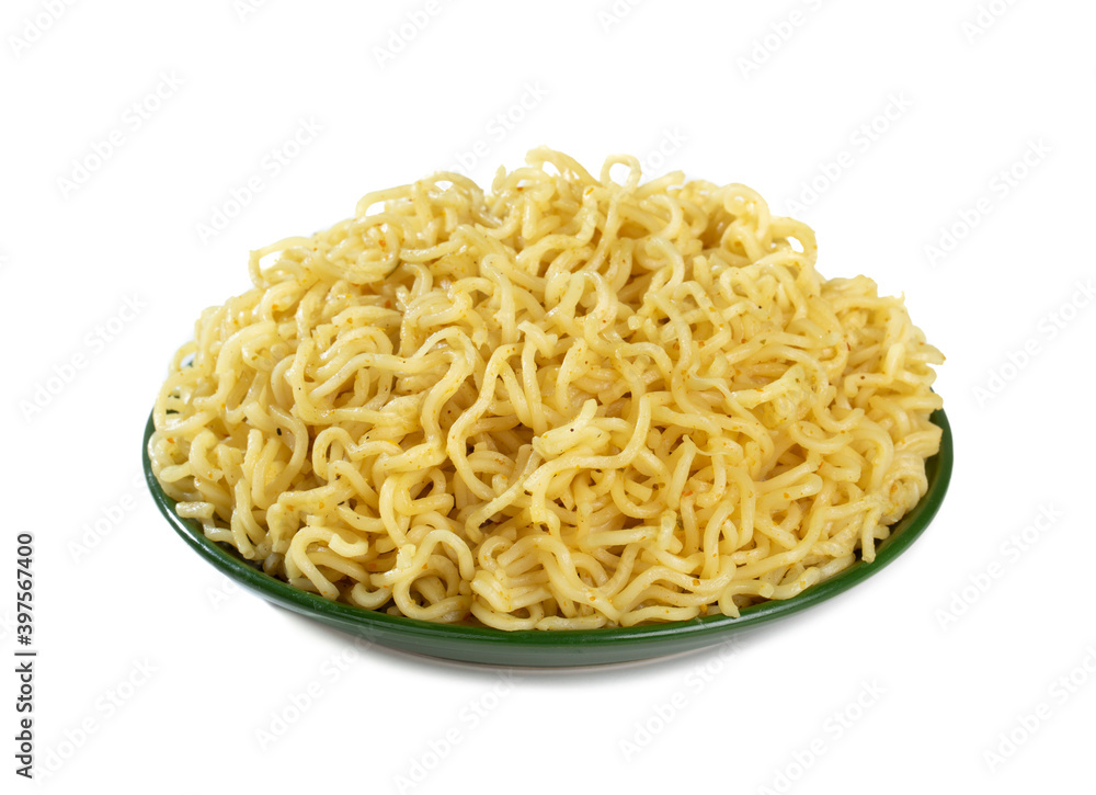 Plain Maggi Noodles, Instant Masala Maggi Isolated on White Background ...