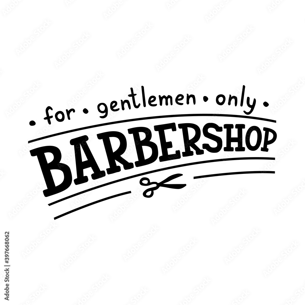 Vector illustration of barbershop lettering for banner, leaflet, poster ...