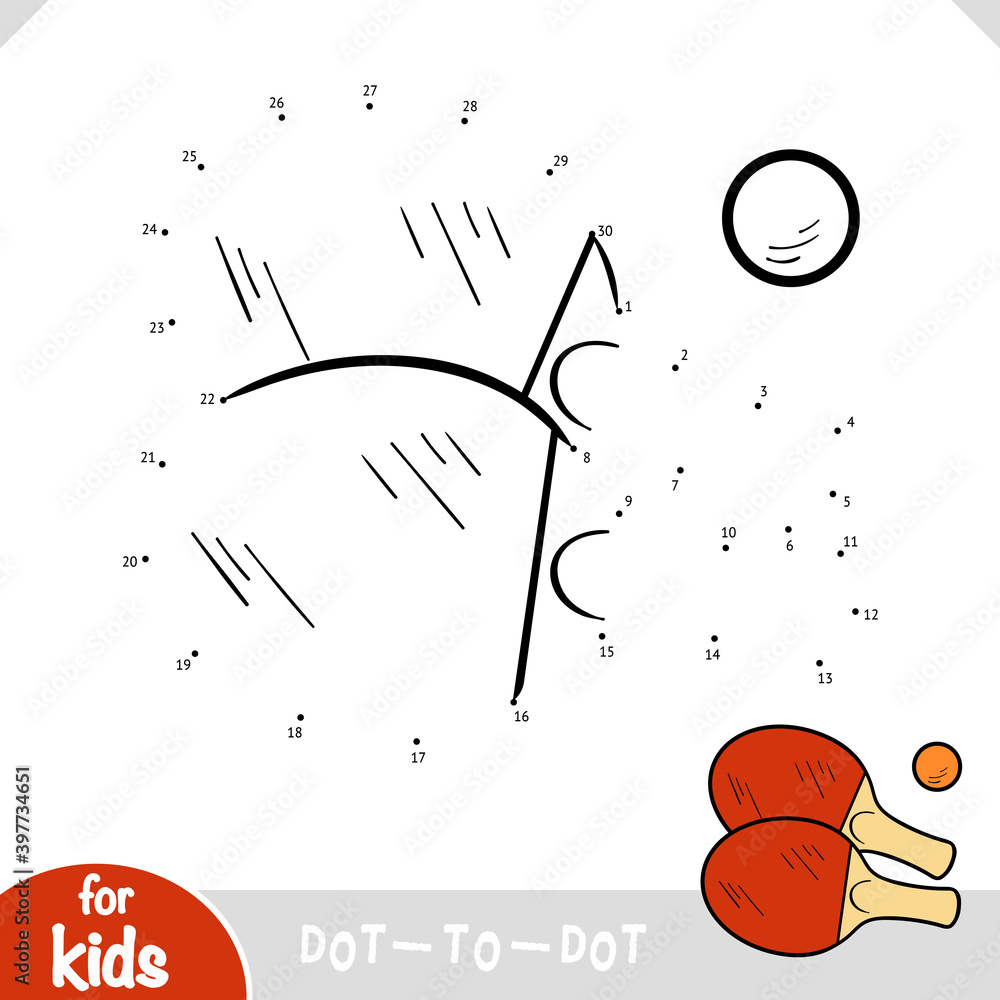 Vector de Stock Numbers game, education dot to dot game, Table Tennis ...