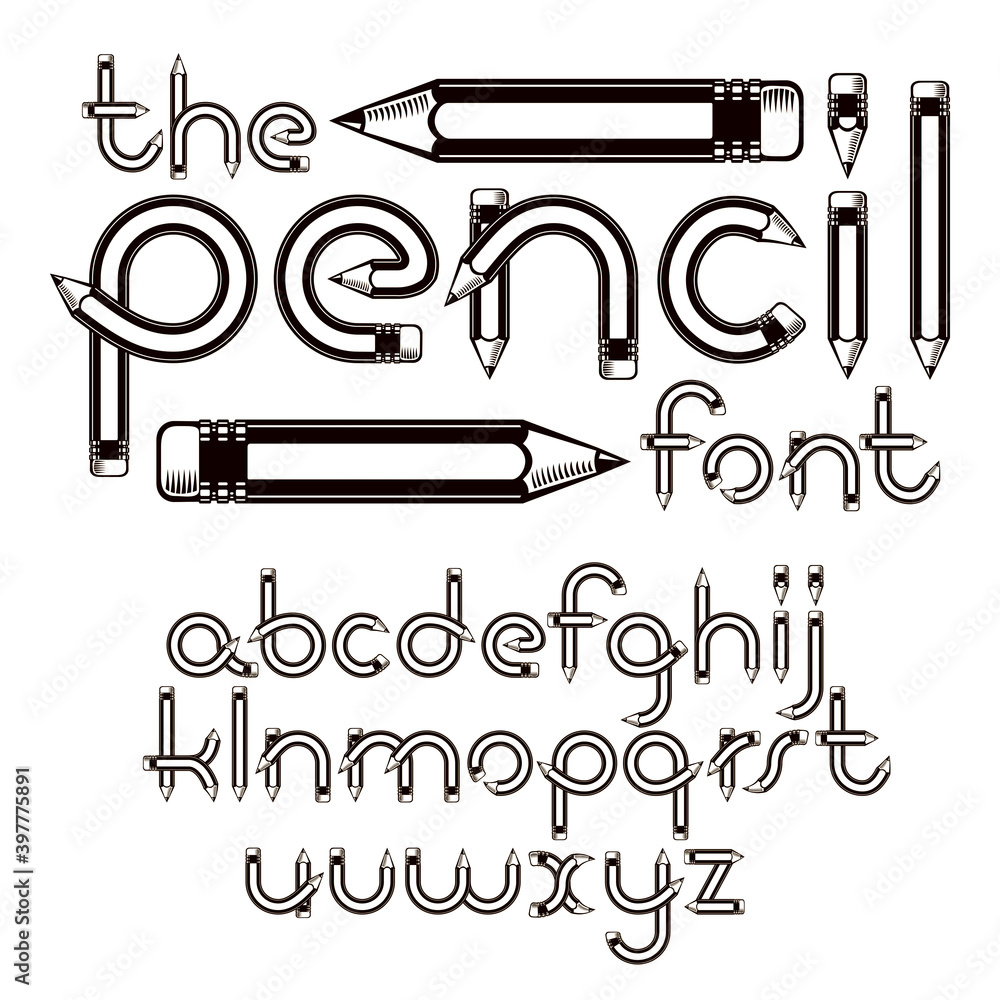 Set of vector lower case alphabet letters isolated constructed with ...