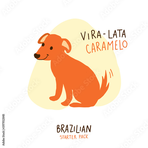 Vira Lata Caramelo. Caramel Dog. Brazilian Portuguese Hand Lettering ...