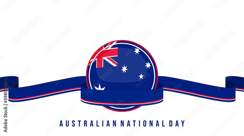 Australian National Day design with Australian Flag emblem and Blue ...