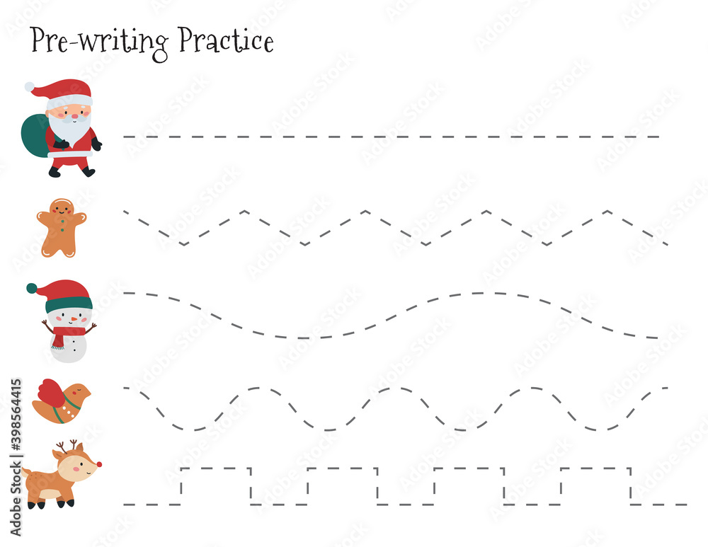 Pre-writing practice for preschool children. Learn draw lines ...