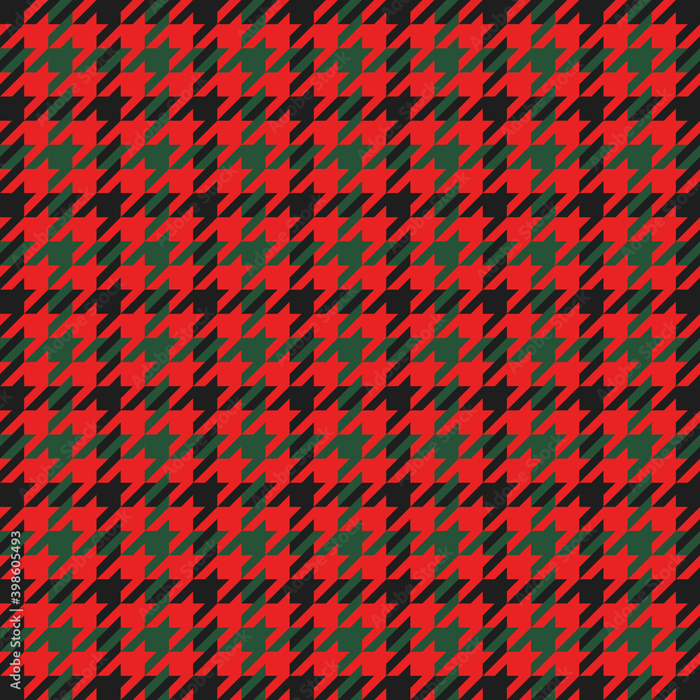 Goose foot. Christmas Pattern of crow's feet in red and green cage ...