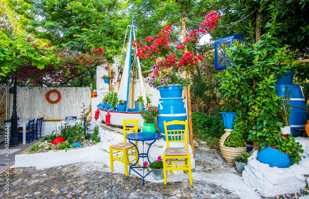 Beautiful street view in Kos Island. Kos Island is a popular tourist ...