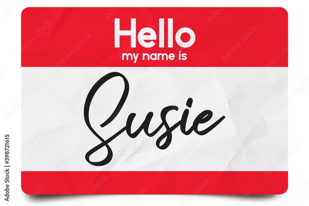 Hello my name is Susie Stock Illustration | Adobe Stock