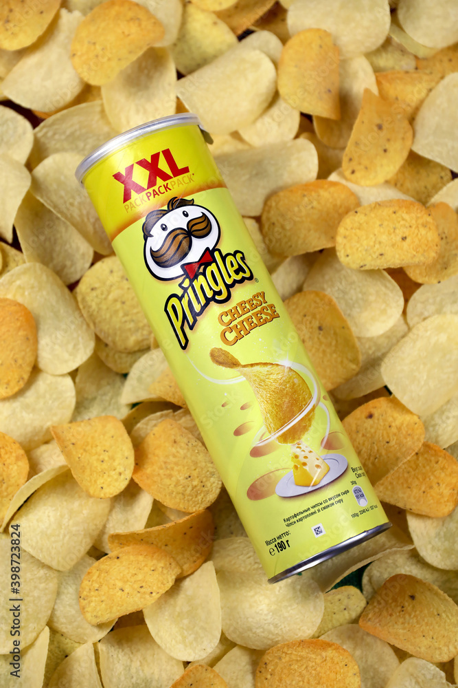 Pringles cheesy cheese flavour. Cardboard tube can on many Pringles ...