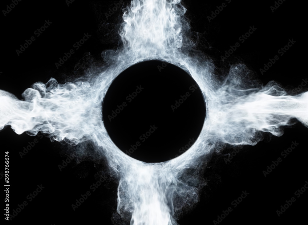 Abstract flame, smoke and plasma effect around a circle. Perfect for ...