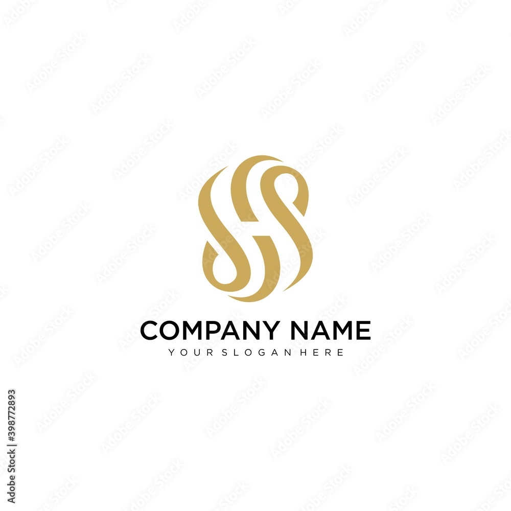 Modern minimalist trendy monogram HS SH H S early business brand based ...