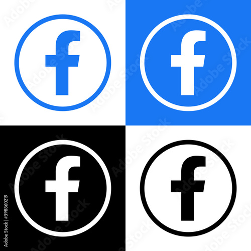 Facebook Logo - Vector Set Collection - Black Silhouette Shape ...