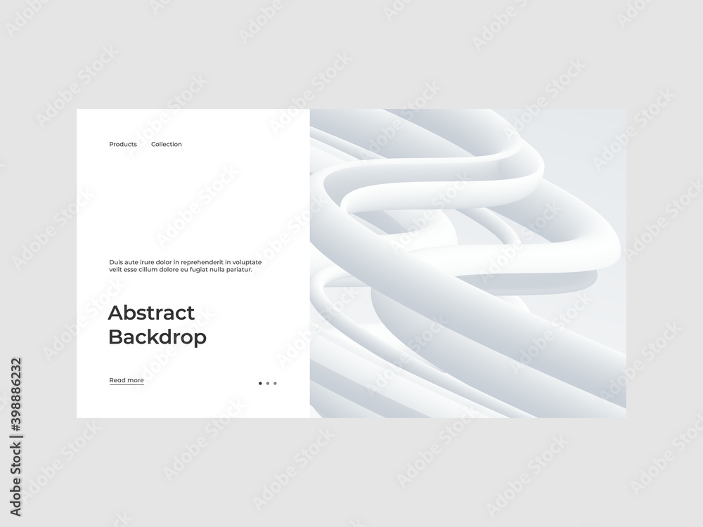 Homepage design abstract background illustration in neomorphism style ...