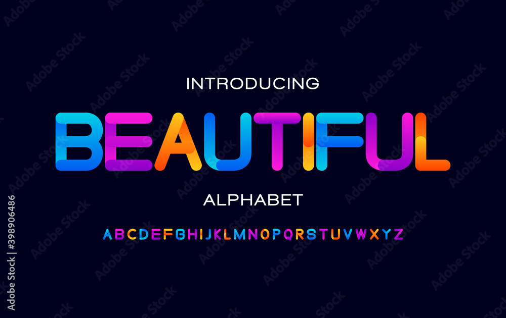 Colorful alphabet fonts. Typography for a happy theme, poster, banner ...