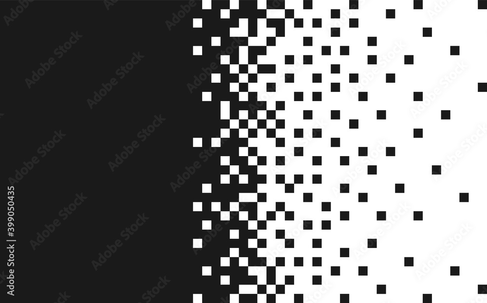 Random squares. The pixel is black monochrome. The margins for the text ...