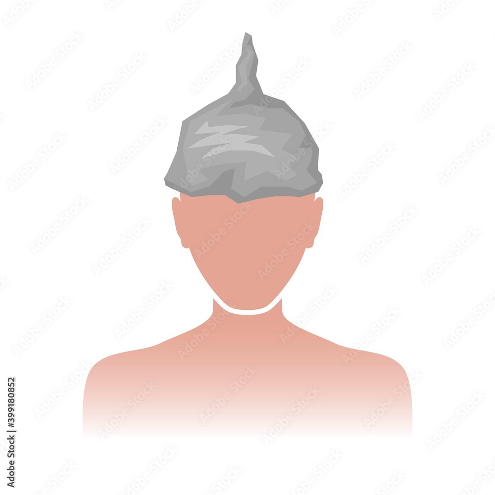 Vector de Stock Foil hat man icon, person who believes in conspiracy ...