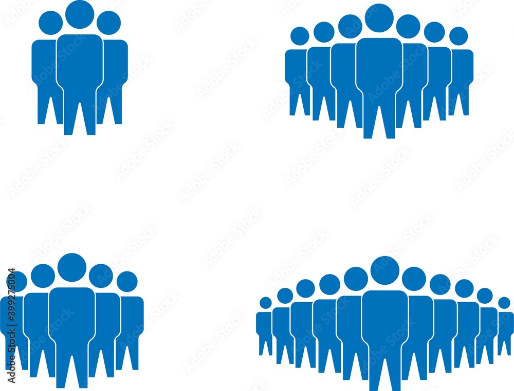 People Icon set in trendy flat style isolated on background. Crowd ...