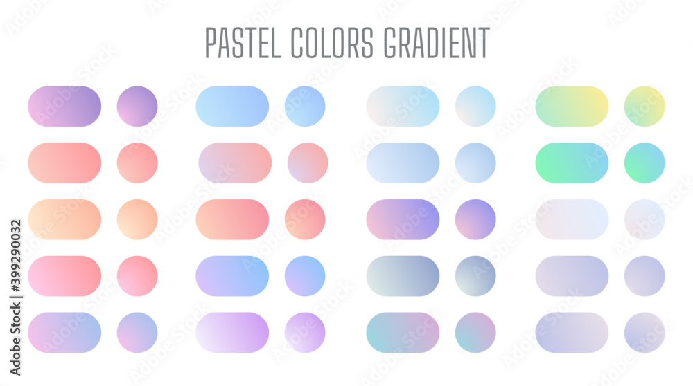 Set of pastel gradient colourful backgrounds. Modern display themes ...